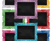 Clip Art Chalkboard Frames Digital Borders Glitter Clipart Download ...