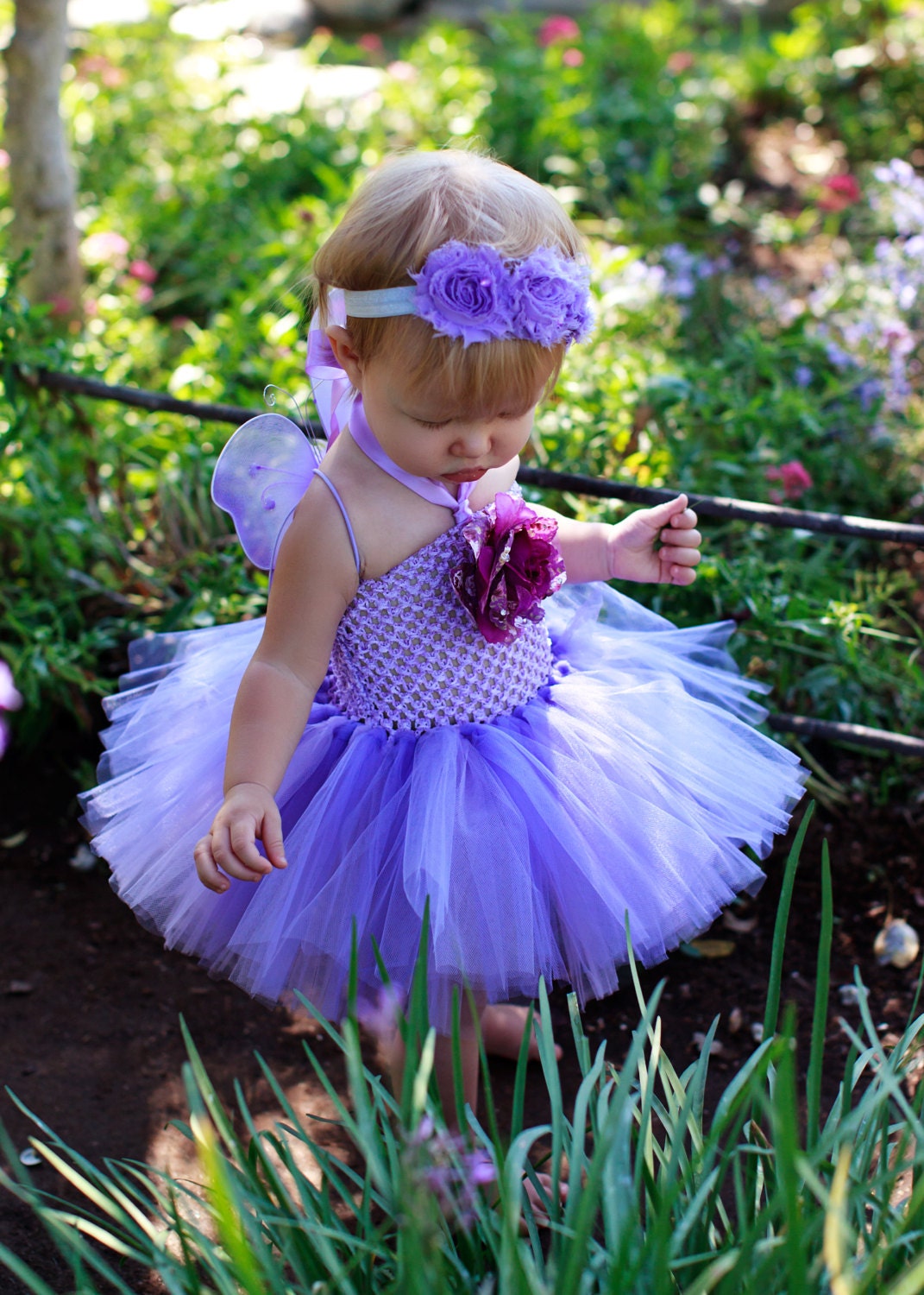 Lavender & Purple Tutu Dress w/ Wings by TutuManiaDressUp on Etsy