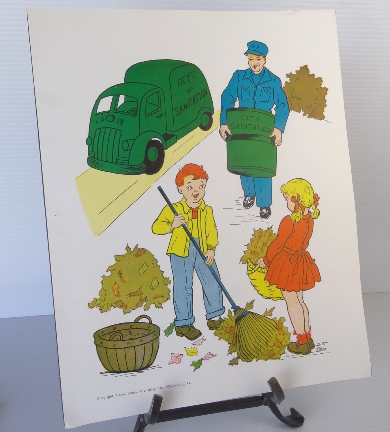 Vintage 1958 Garbageman / Sanitation Worker School Poster