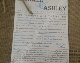 Wedding Ceremony Programs Folded with Ribbon by KnotJustWeddings