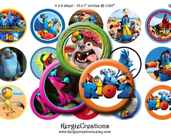 15 x 1 inch Digital Bottle Cap Images, RIO 2 Inspired. INSTANT DOWNLOAD ...