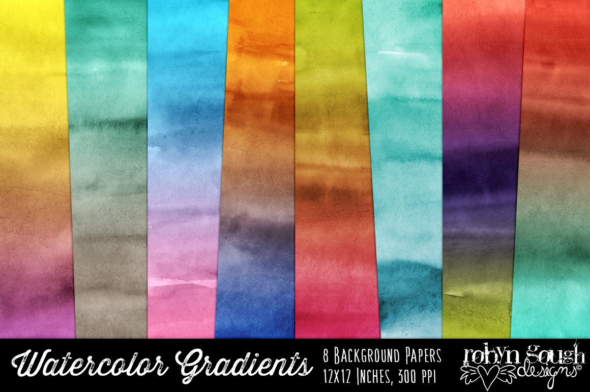 Watercolor Digital Paper Pack Watercolor by ClikchicDesign