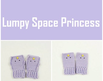 ADVENTURE TIME Inspired LSP lumpy space princess Fingerless Mittens ...