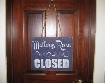 Peronsalized Kids Bedroom Open/ Closed sign on reclaimed wood *Kids ...