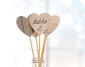 Popular items for heart table numbers on Etsy