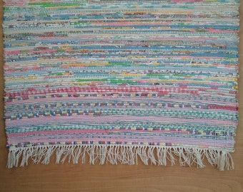 Throw Rug Hand Woven Rag Rug . Belladona. by HandwovenWonders