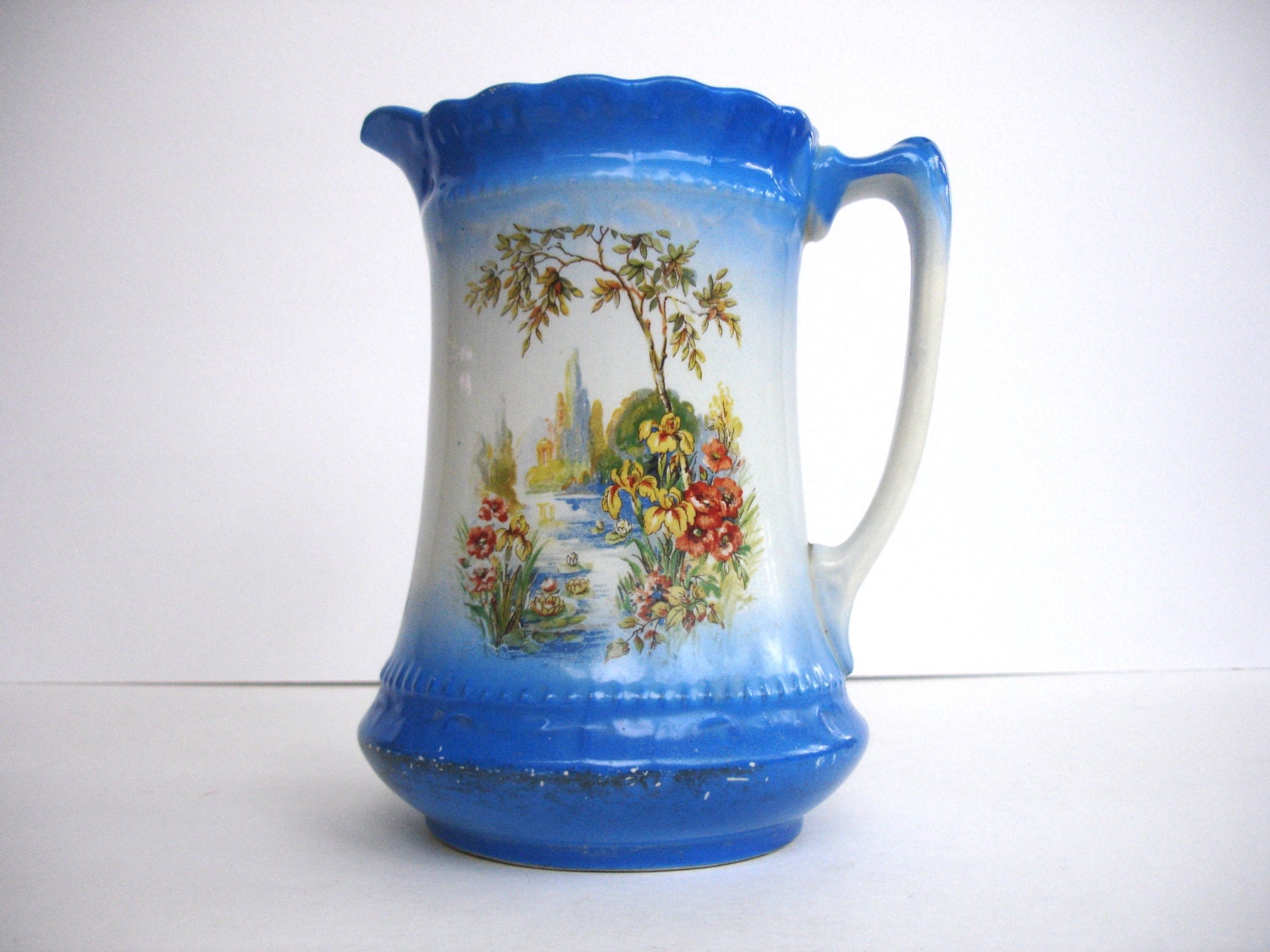1930s Vintage Jug Vintage Water Pitcher Lakeland Scene Tableware ...