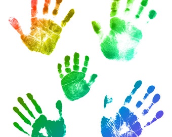 Handprint canvas art | Etsy