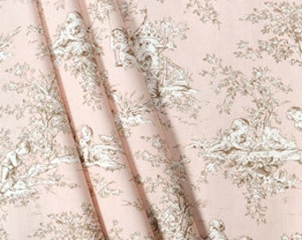 Blush Pink Central Park Toile Curtains / Drapes - Un Lined - 25 Wide Up ...