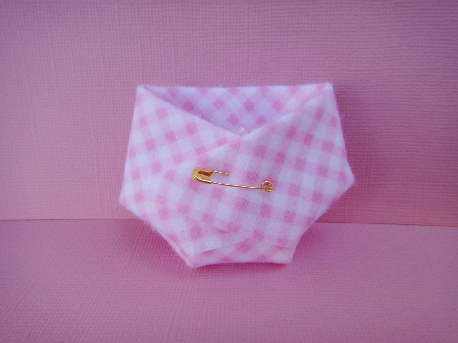 20 Pink Gingham Mini Diapers For Baby Shower Favors OR Dirty