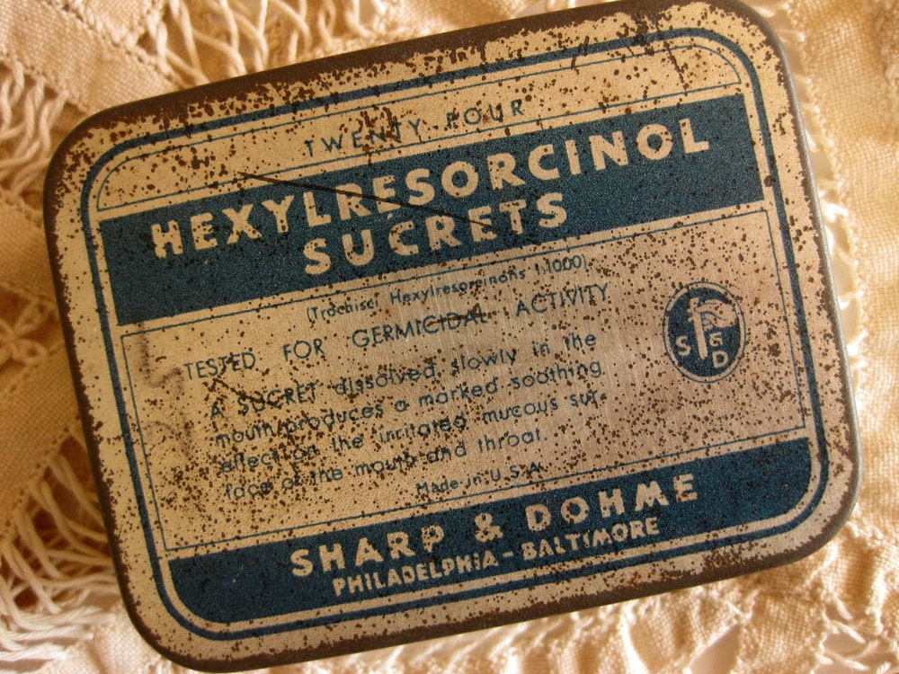 Vintage Sucrets Tin, Industrial, Rustic, Aquamarine and Silver – Haute ...