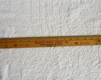 Vintage advertising wood ruler, two color wood ruler, advertising ruler ...
