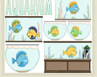 Popular items for aquarium clipart on Etsy
