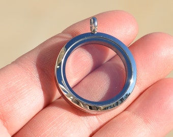 1 Memory Locket Loved Always Heart Charm FL468 by LorettasBeads