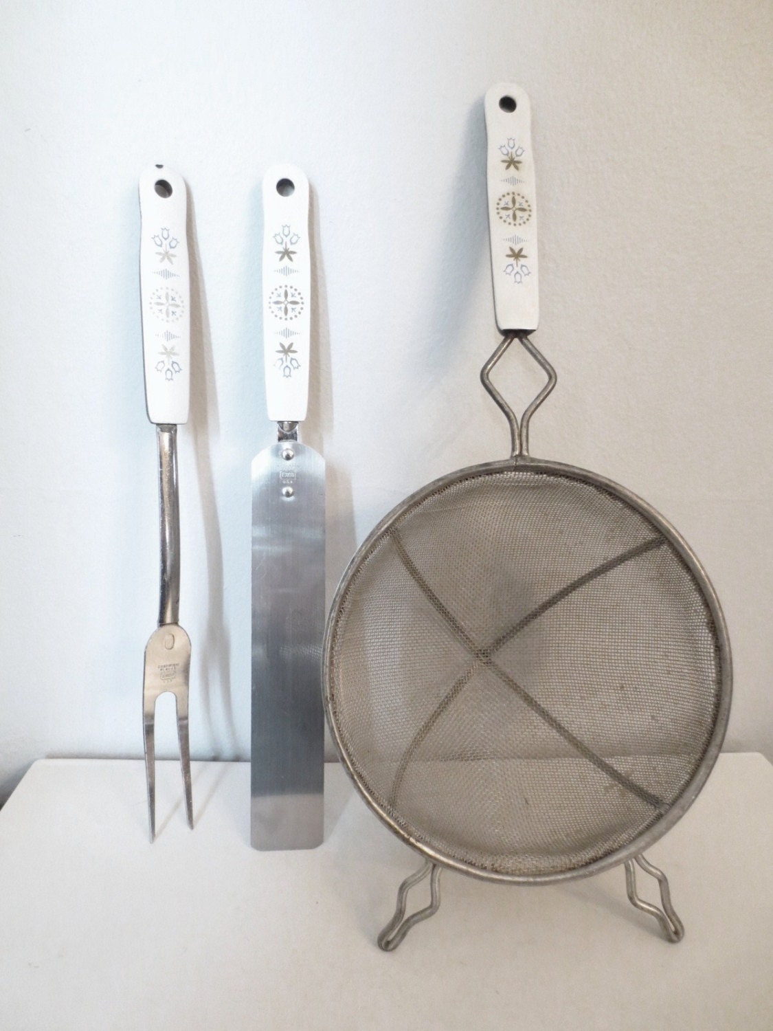 Vintage strainer, spatula and fork – Kitchen Utensil Retro Pennsylvania ...