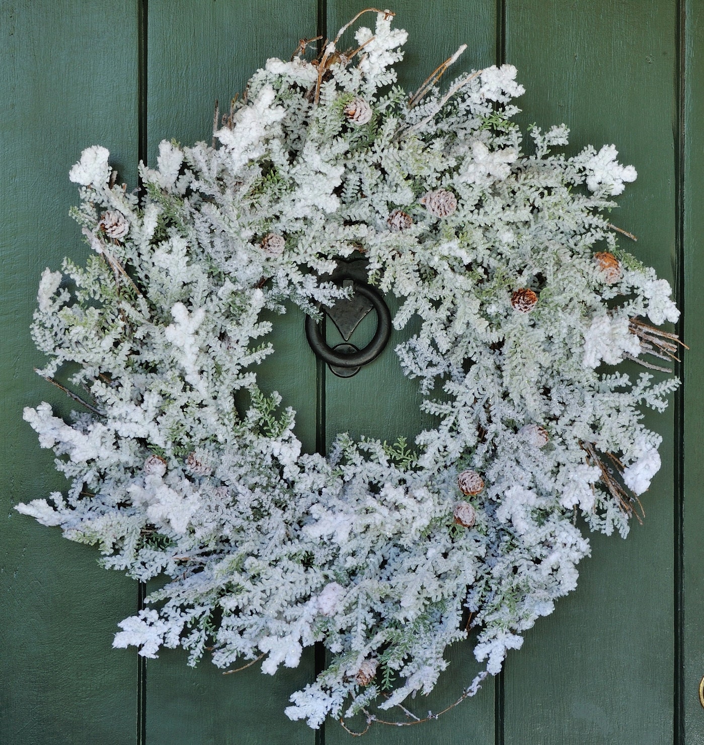 Silent Snowfall Snowy Pine Winter Wreath Christmas Wreath
