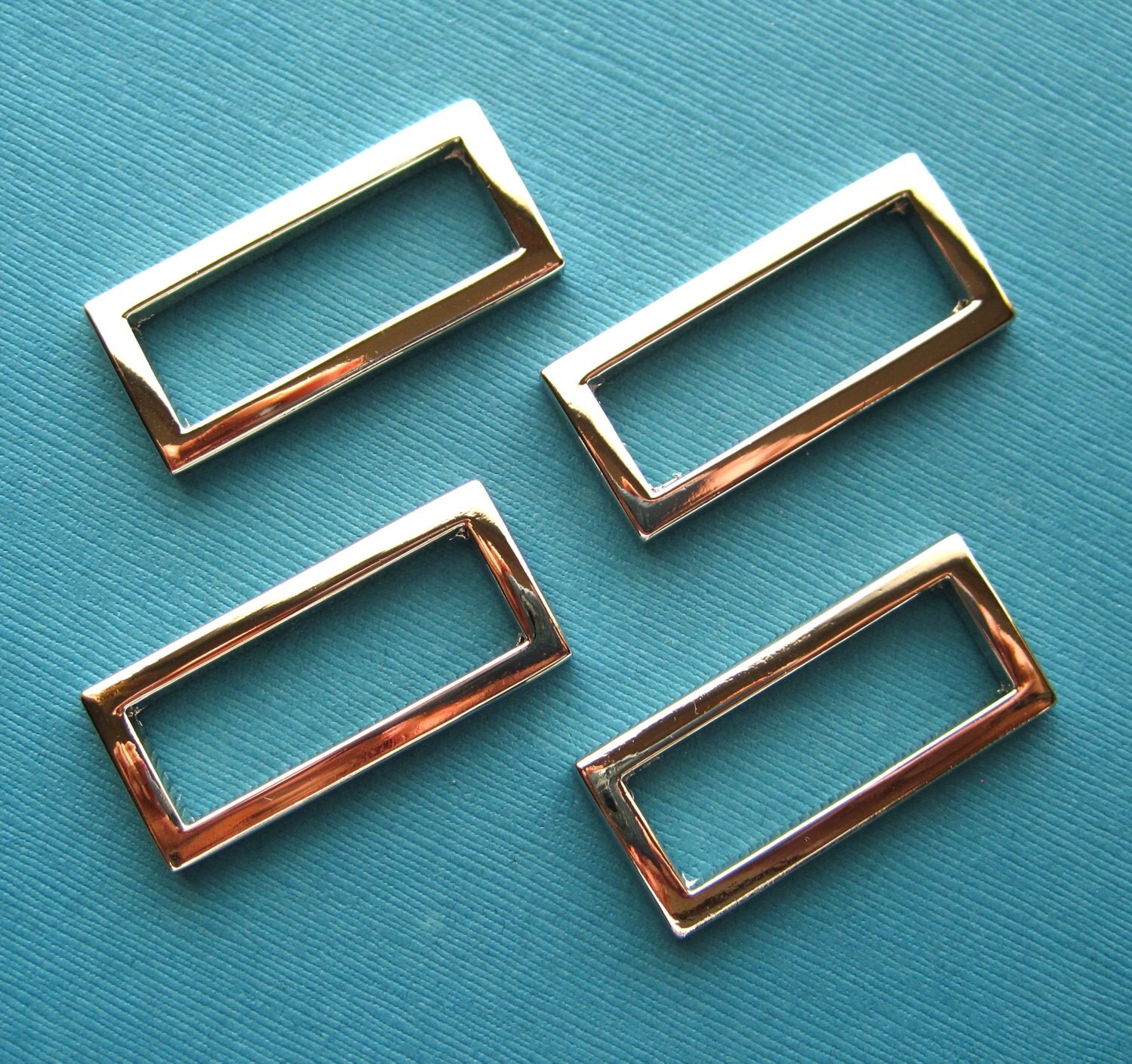 D-Rings in Nickel Rectangular 1 1/2 Inch Set of 4