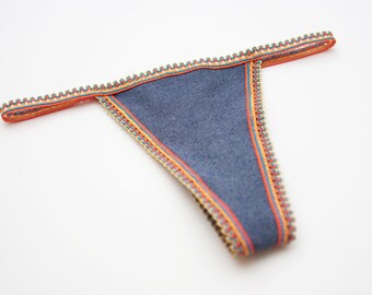 Denim thong | Etsy