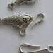 2 Fish and hook toggle clasps antique silver tone FS83