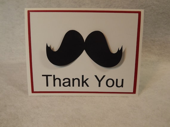 Mustache Thank You Greeting Card