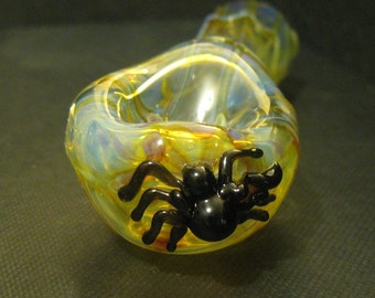 Glass Pipe Color Change Silver Fumed Spider Web