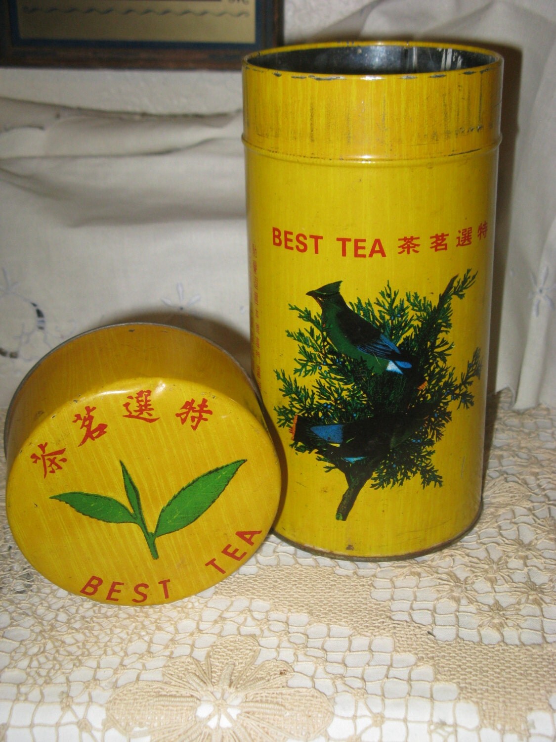 Shabby Chic Tea Tin Great Graphics Best Tea Storage Tin Large ...