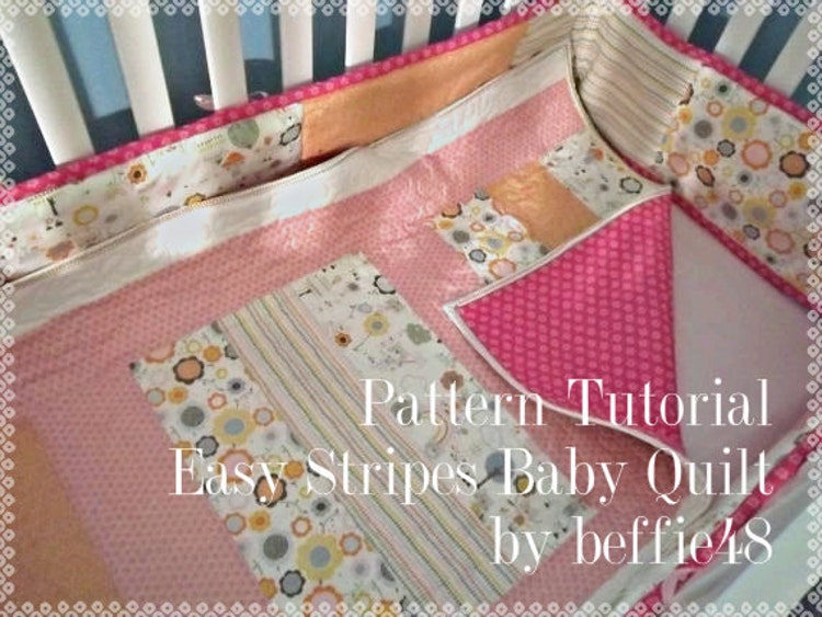 Easy Strips Baby Quilt Pattern Tutorial w photos pdf. by beffie48