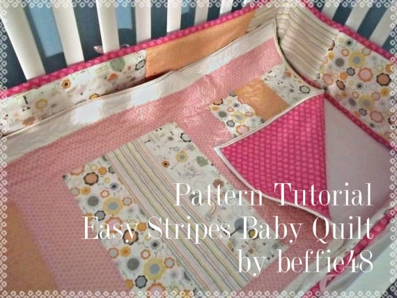 Easy Strips Baby Quilt Pattern Tutorial w photos pdf. by beffie48