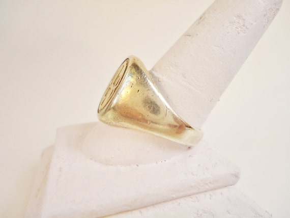 Antique B.A. Ballou Sterling & 14k Gold Men's Signet Ring