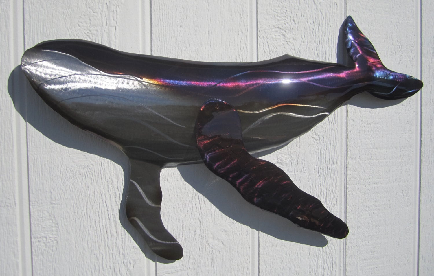 Humpback Whale 3D metal wall sculpture hand shaped original