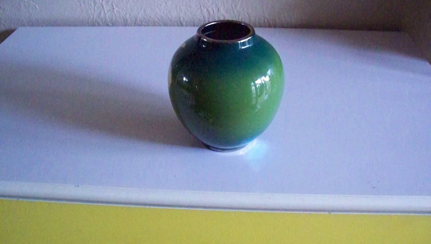 Vintage Japanese Shippo Fuji Clos Vase Vibrant Floral Design