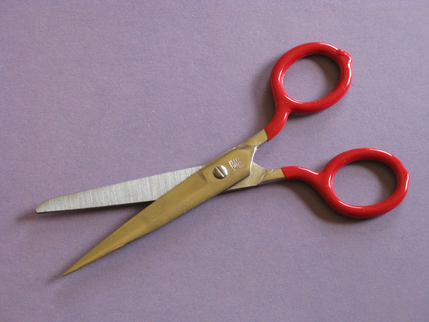 Vintage Scissors Kleencut 5 Red Handle New Old Stock