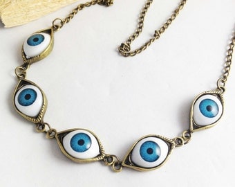 Blue eye necklace | Etsy