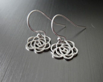 Rose outline charm | Etsy