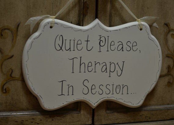 Therapy In Session Sign Hand Painted Wooden Cottage Chic