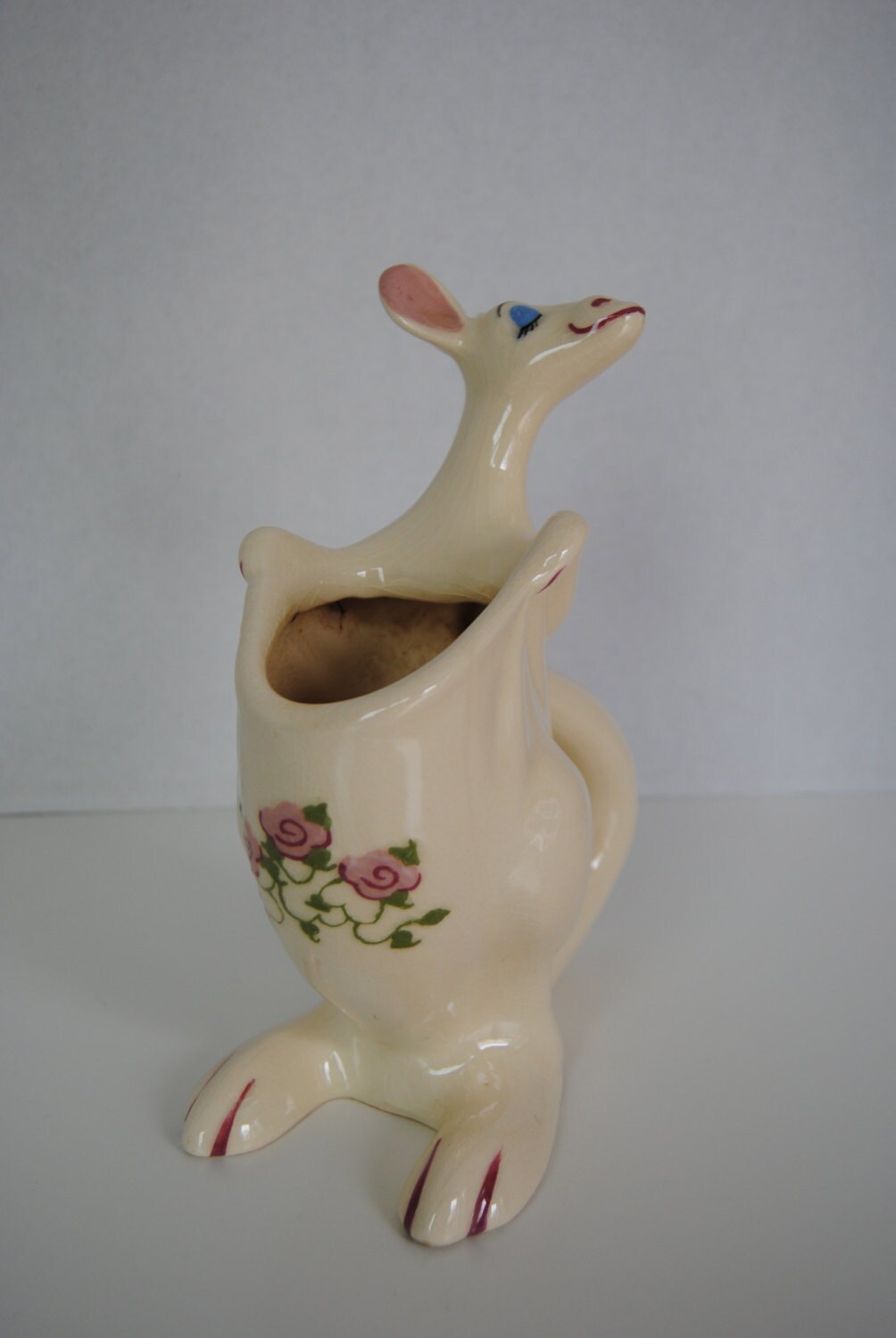 Unique California Cleminson Pottery Kangaroo Pitcher or Table Vase ...