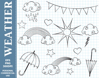 Weather clip art | Etsy