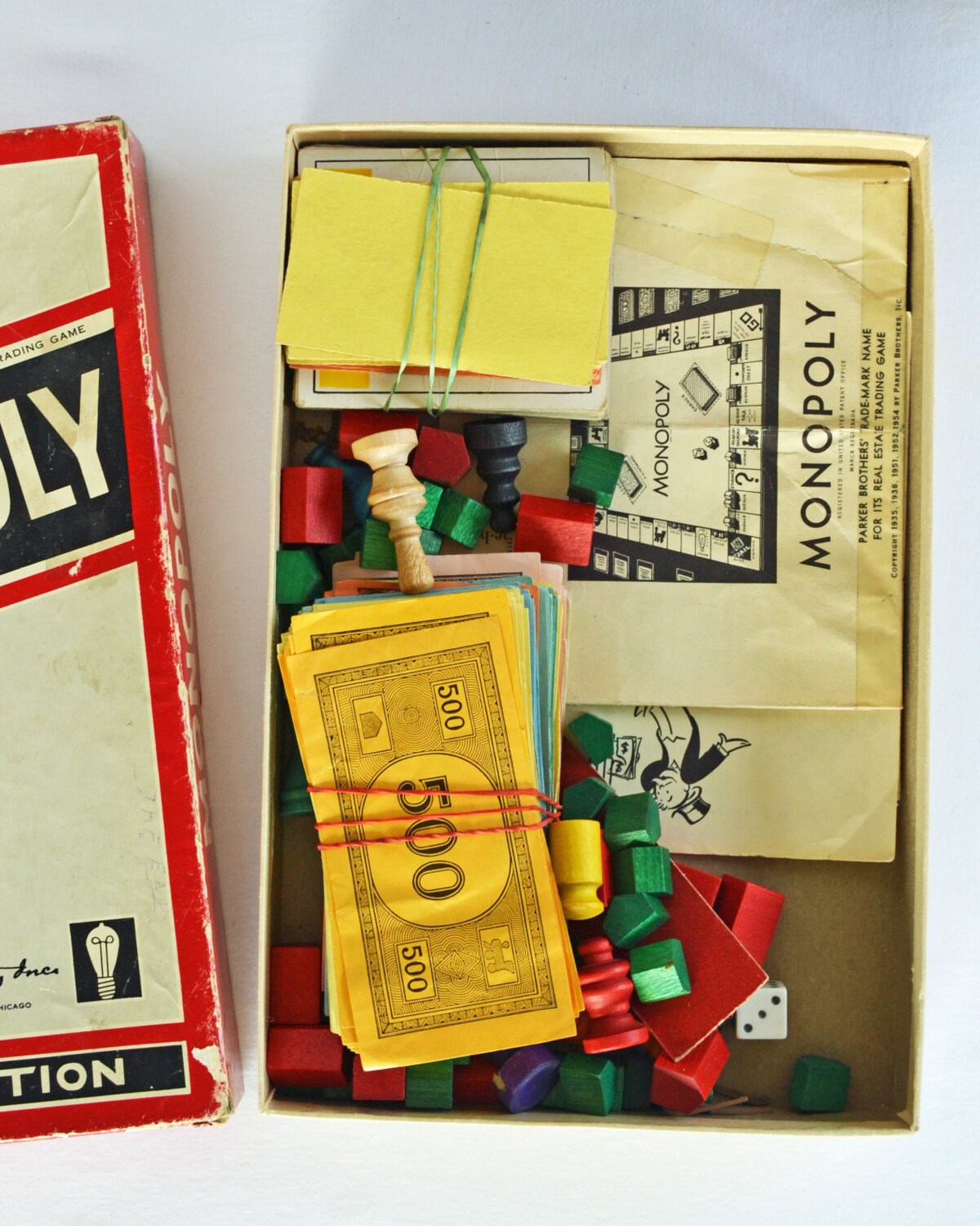 Vintage 1951 Monopoly Game SetVintage Games50s