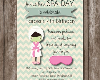 Spa day invitation | Etsy
