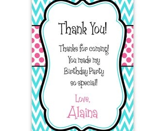 Cowgirl Thank You Card Pink Stars Brown Polka Dot Girl