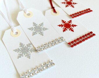 Christmas Glitter Gift Tags Glitter Hang Tags Snowflake