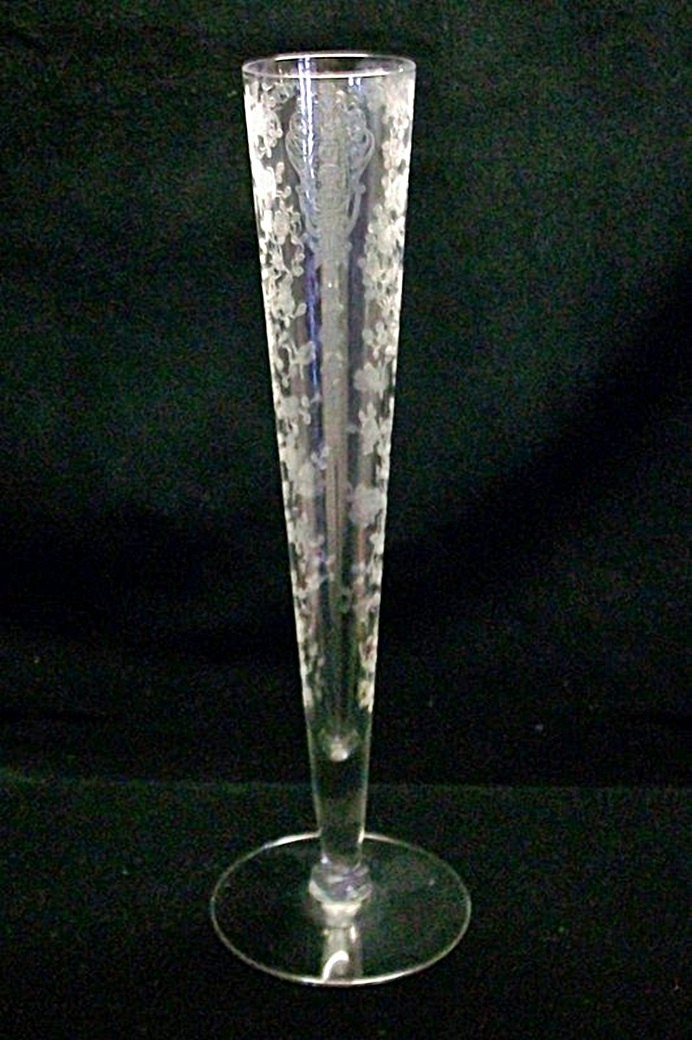 Cambridge Rose Point Etched 10 1/4 Bud Vase