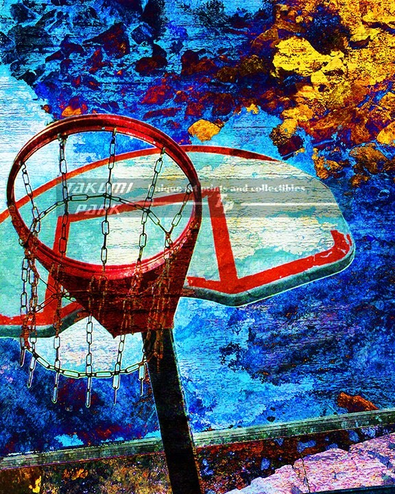 Unique Basketball Art Print Basketball Decor Sports by TakumiPark