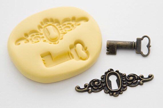 Lock and Key Silicone Mold: 2 Cavity