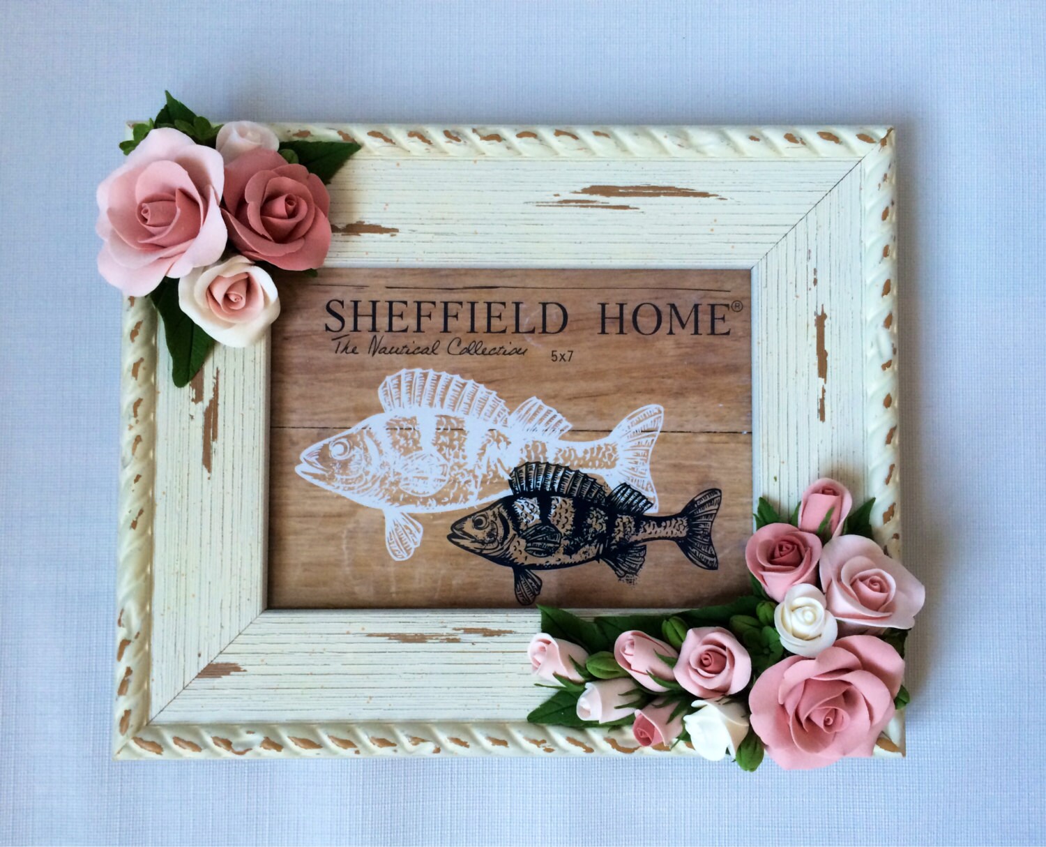 Lovely Rose Photo frame by MadeOfClayUSA on Etsy