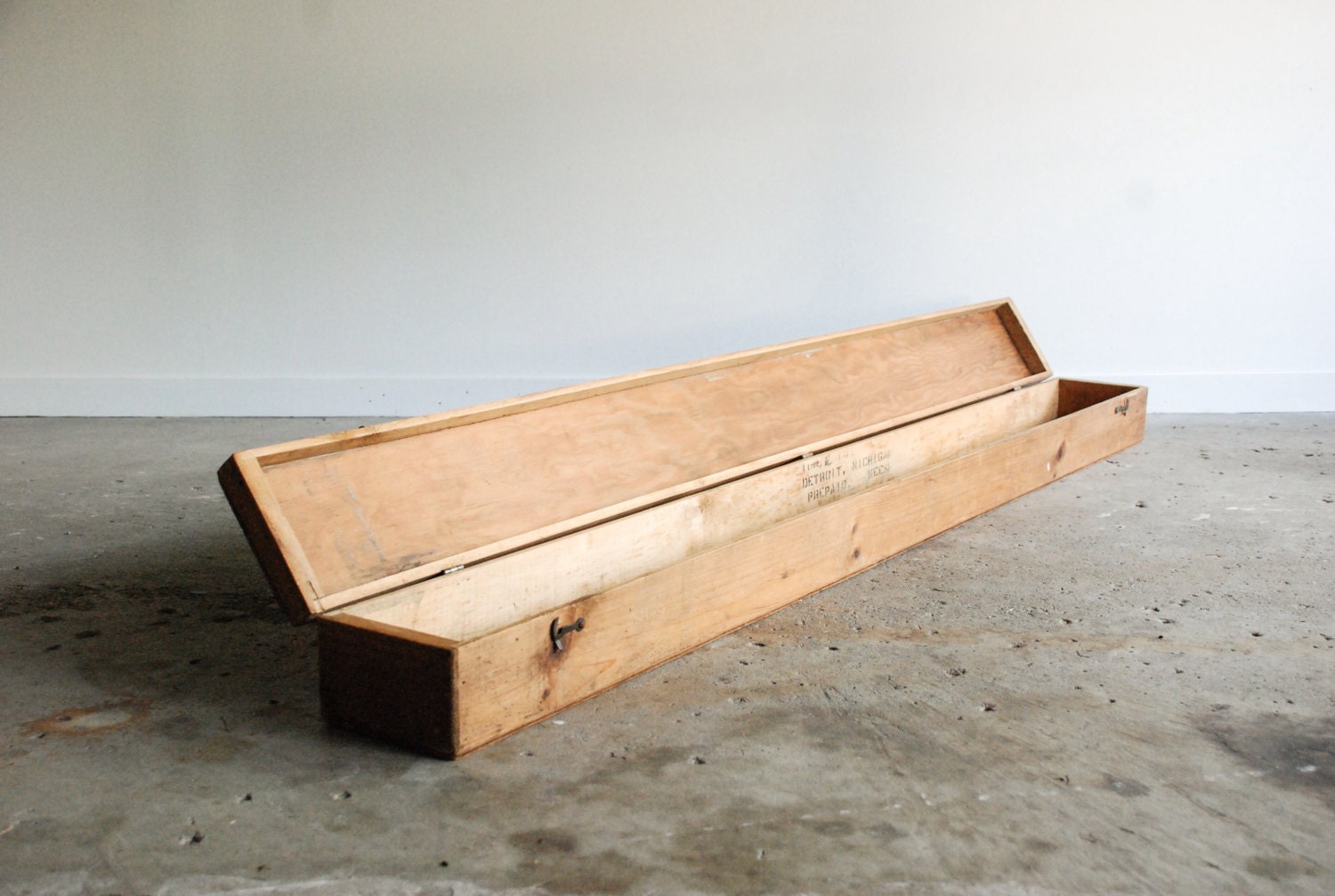 long wood box, long wooden box, industrial wood box, 5 foot long box ...