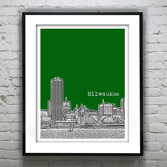 Milwaukee Wisconsin Poster Print Art City Skyline WI Version 2