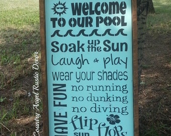 Pool rules sign | Etsy