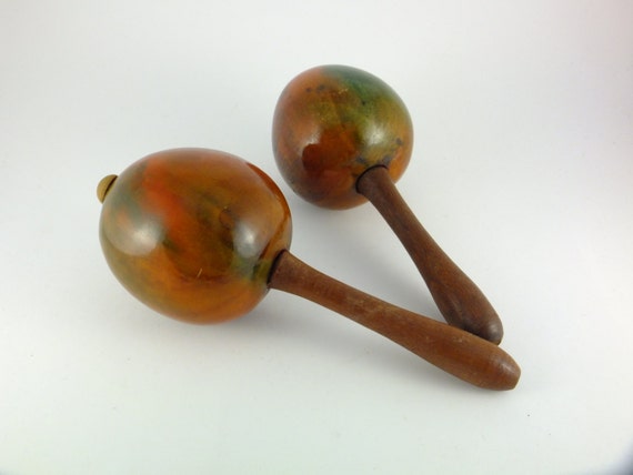 Maraca Vintage Maracas Maraca en bois CHA CHA Instrument de