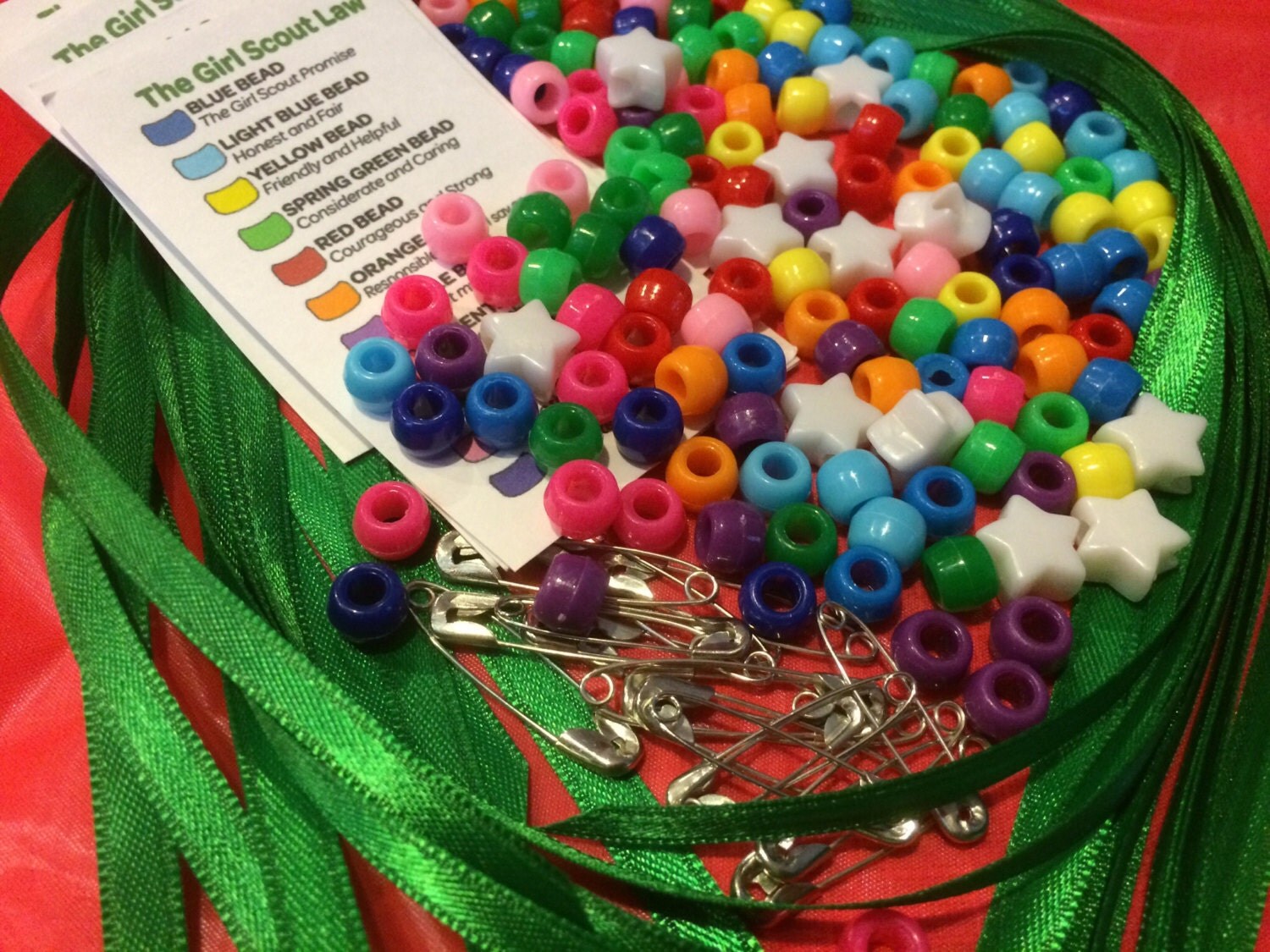 Girl Scout SWAPs Kit GS Promise and Law Beaded by DaritiDesigns